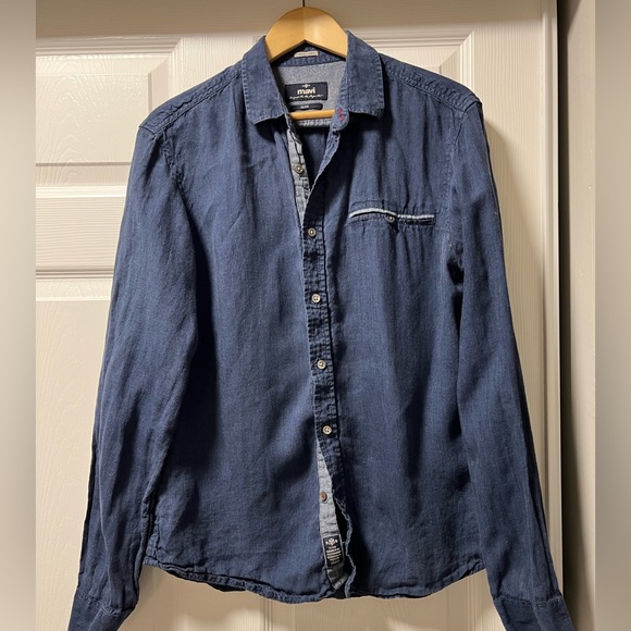 Mavi | Shirts | Mavi Linen Long Sleeve Navy Blue Shirt | Poshmark